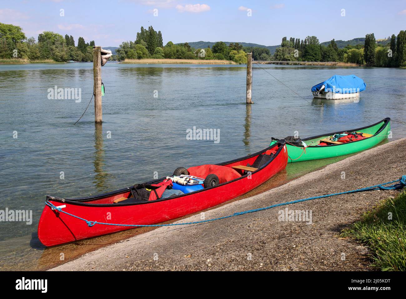 Canoes harboring on Lake of Constance at the Swiss side Stock Photo - Alamy