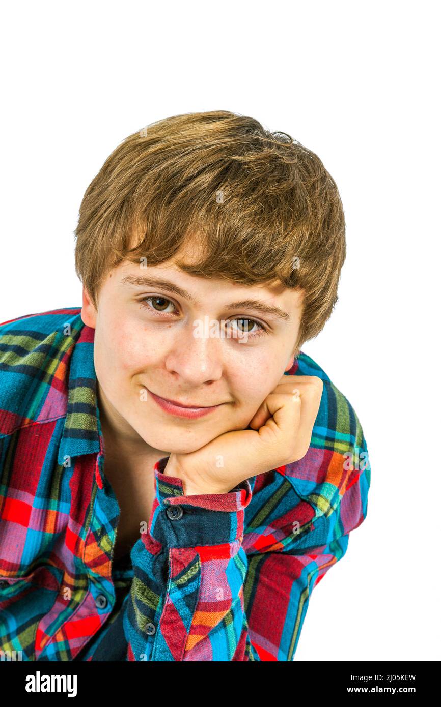 happy friendly teenage boy shows friendly gesture Stock Photo - Alamy