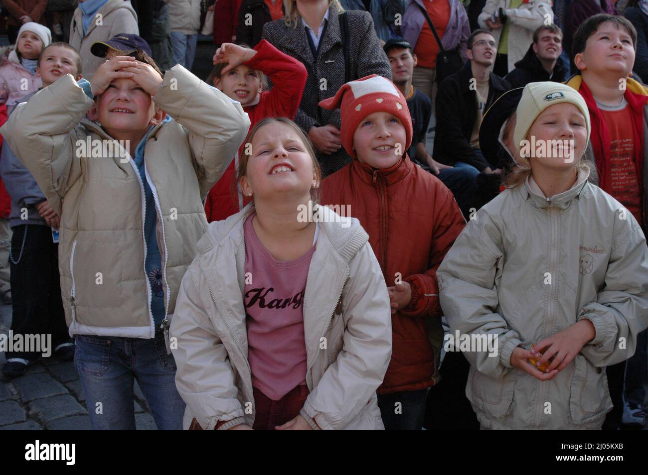 polish kindergaten children on city Tour in Poznan Poaldn Oct. 20,2005 ...