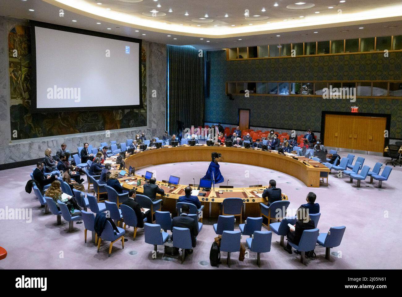 (220316) -- UNITED NATIONS, March 16, 2022 (Xinhua) -- A UN Security ...