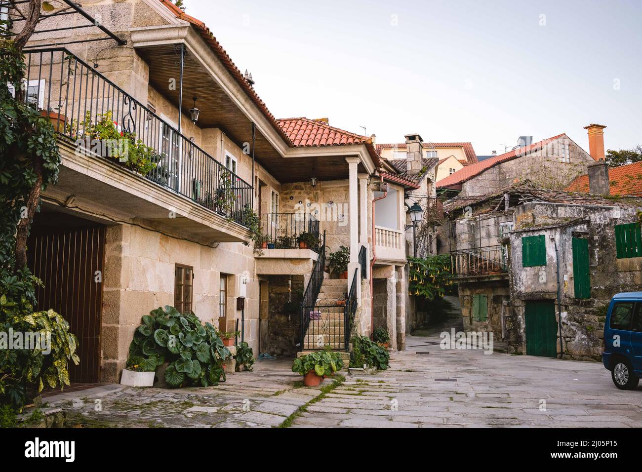 Old town with historic buildings in Galicia, Spain Stock Photo - Alamy
