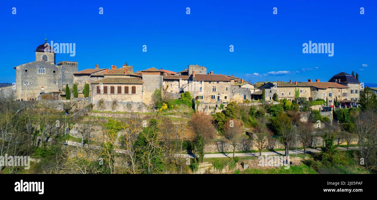Panoramic view of Perouges, one of the most beautiful villages in ...