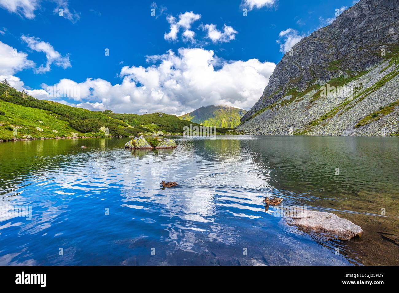 Mountain lake in Rohace area of the Tatra National Park, Slovakia ...