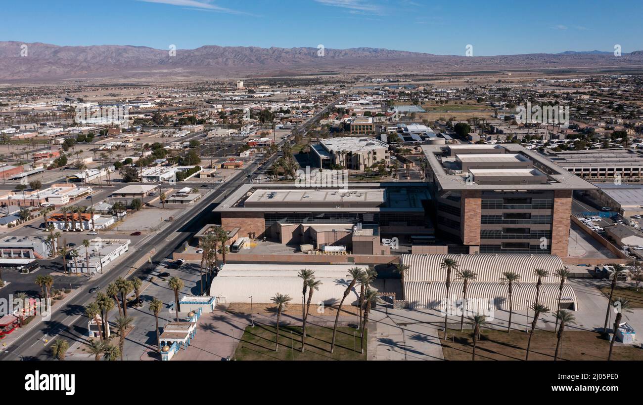 Indio, California, USA - January 1, 2021: Late afternoon sun ...