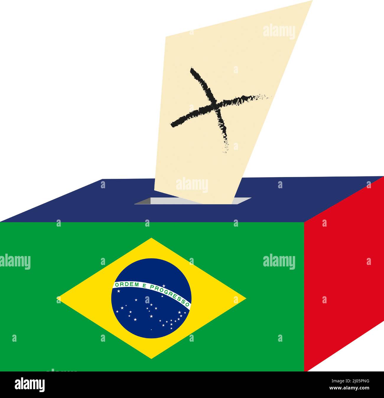 Brazil Election. Ballot Box as flag of Brazil. Brazil vote ...