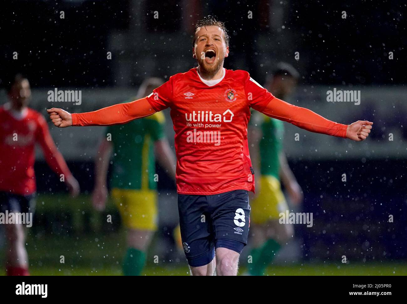 Luton Town's Luke Berry celebrates scoring their side's third goal of ...