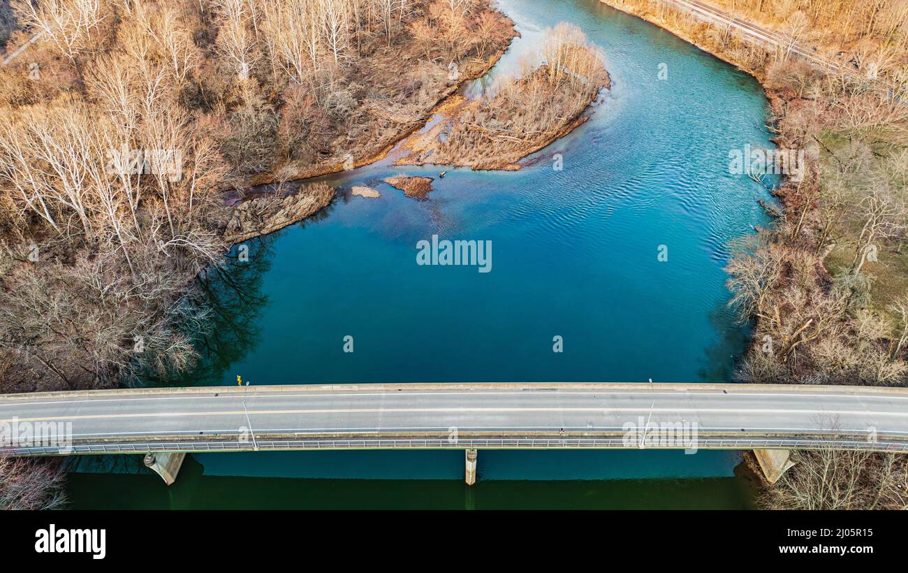 Aerial view of the Youghiogheny River in Pennsylvania Stock Photo - Alamy
