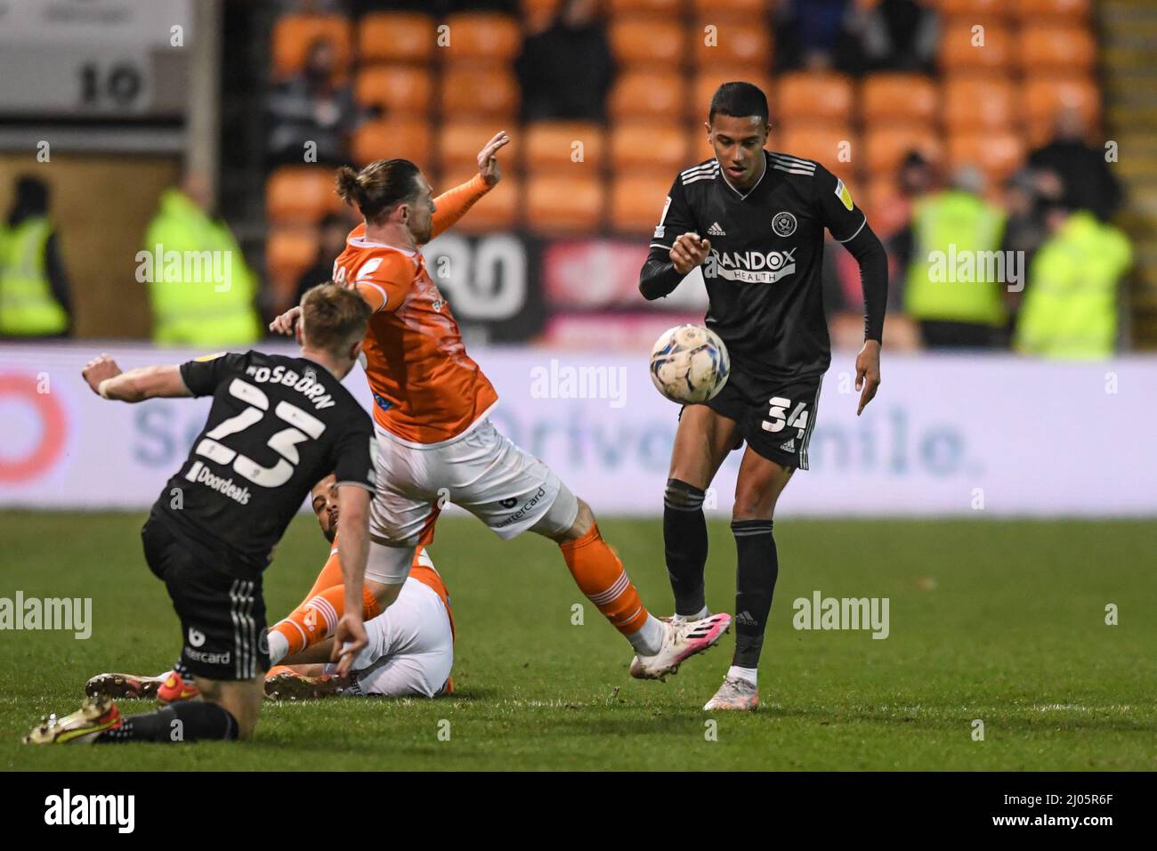 Kyron Gordon #34 of Sheffield United in action during the game Stock ...