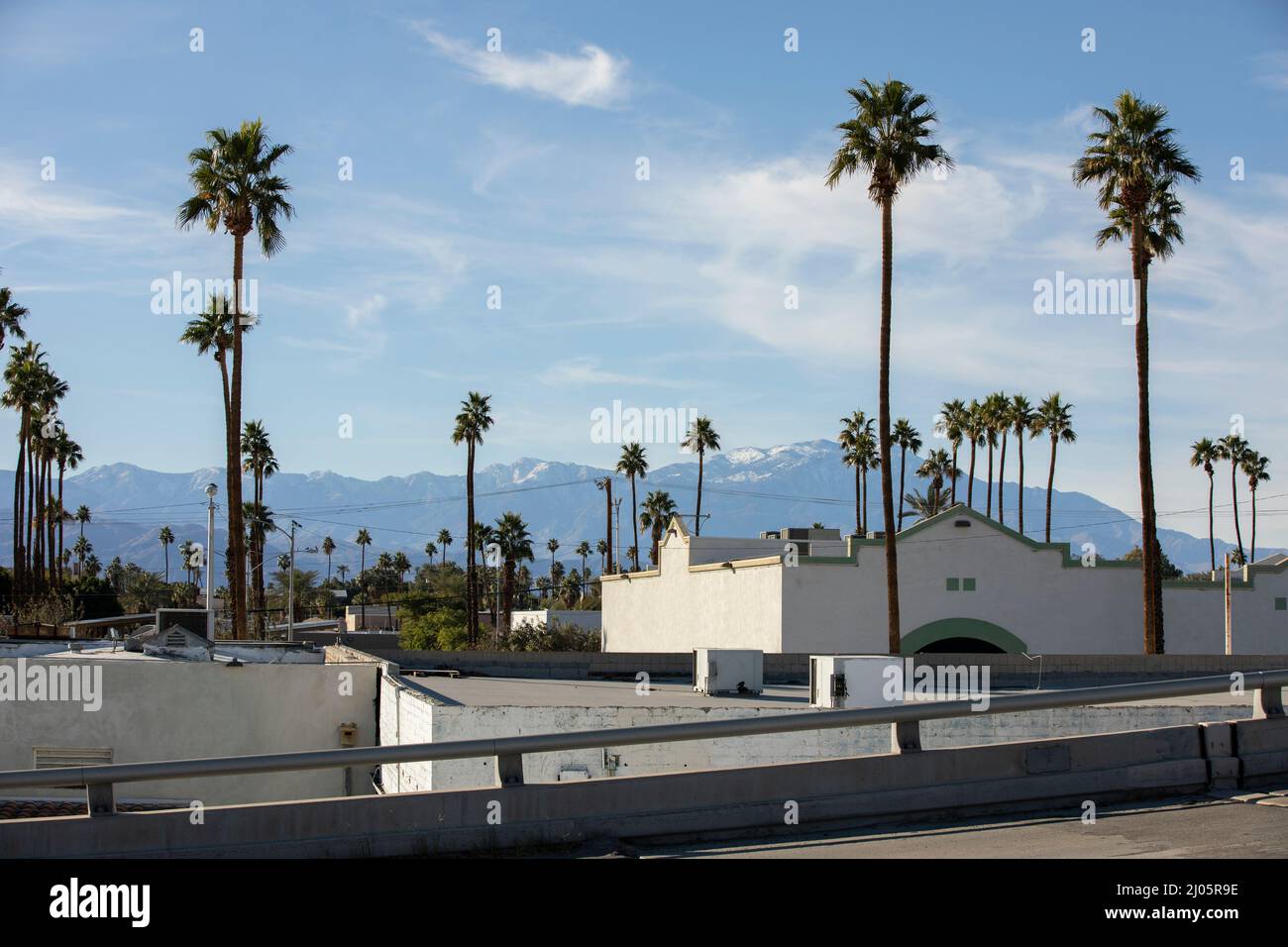 Afternoon view of the urban core of downtown Indio, California, USA ...
