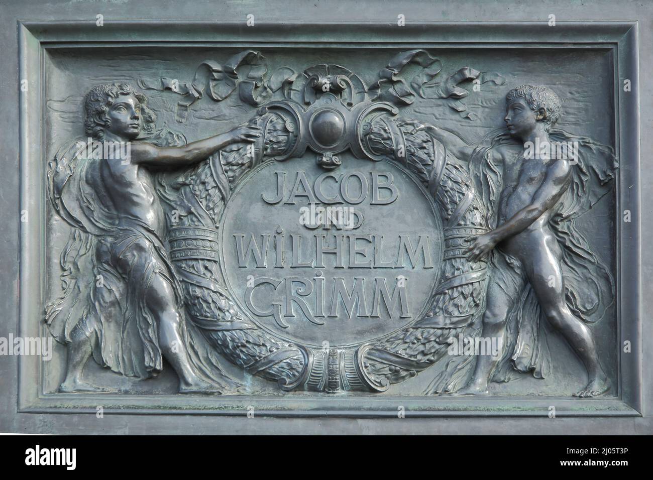 Detail at the Brothers Grimm National Monument in Hanau, Hesse, Germany ...