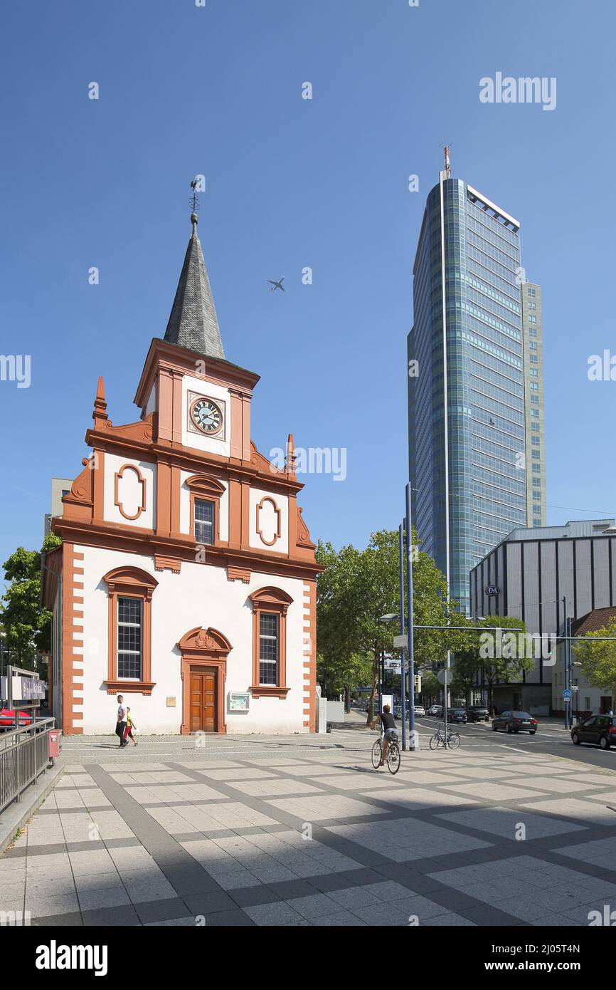 French Reformed Church and City Tower in Offenbach, Hesse, Germany ...