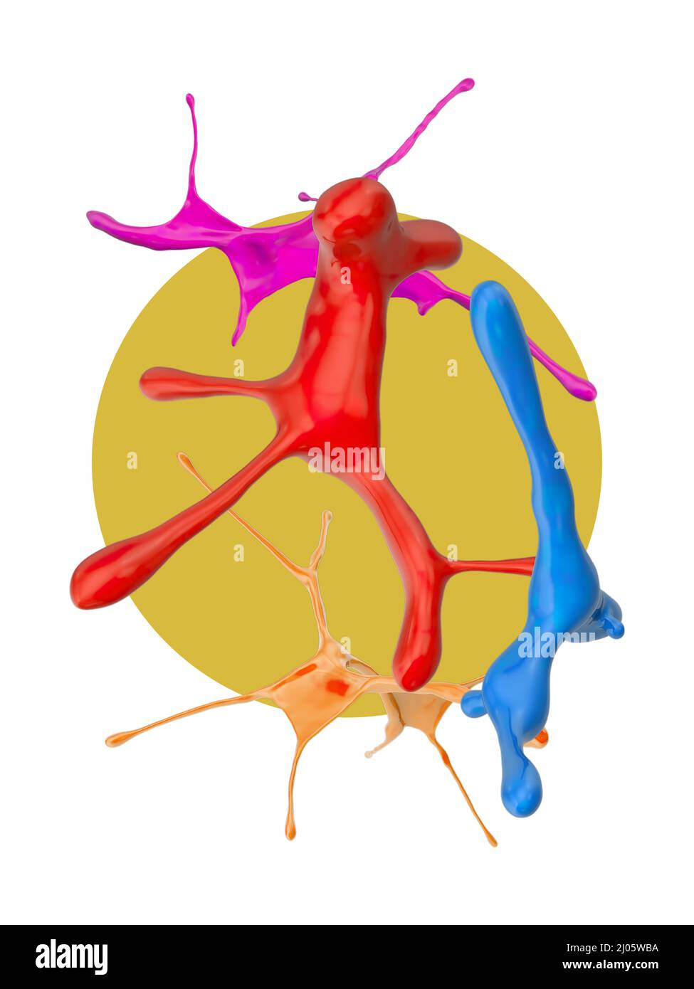 Illustration abstract of colors splats on white isolated background ...