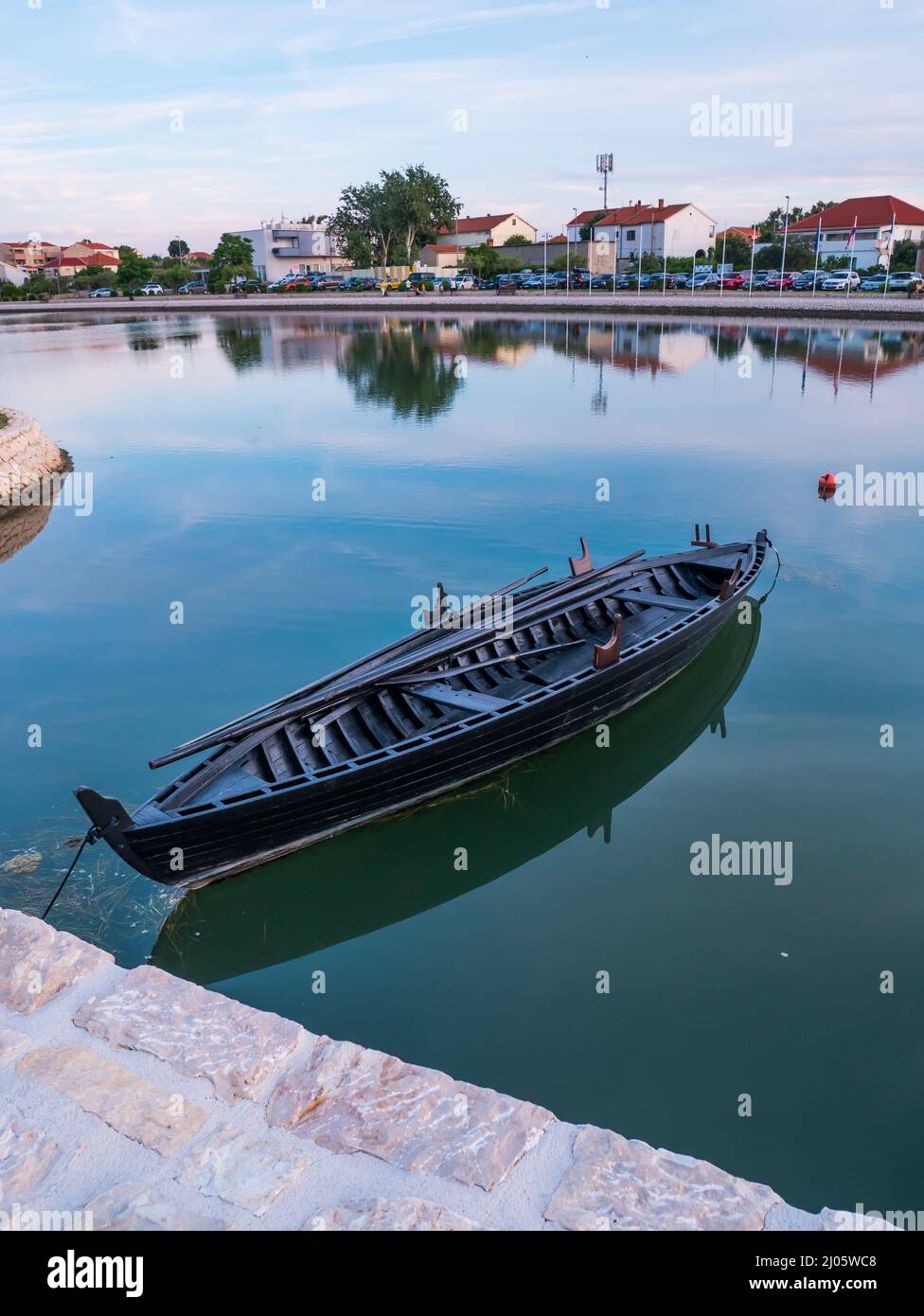 Replica of Condura. Old medieval ship in town Nin, Dalmatia, Croatia ...
