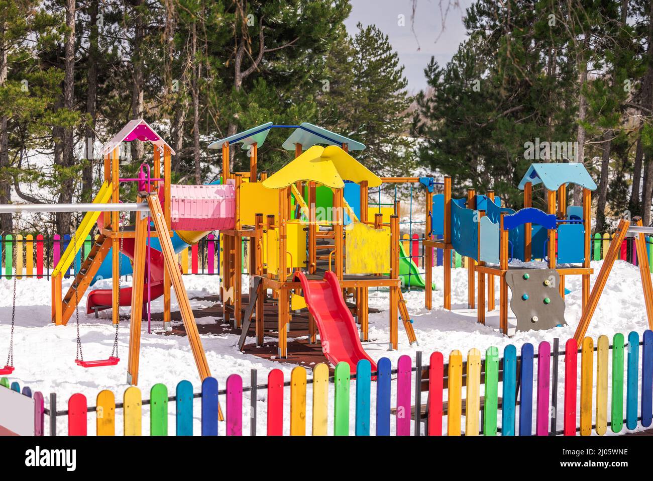 Park playground swing slide hi-res stock photography and images - Alamy