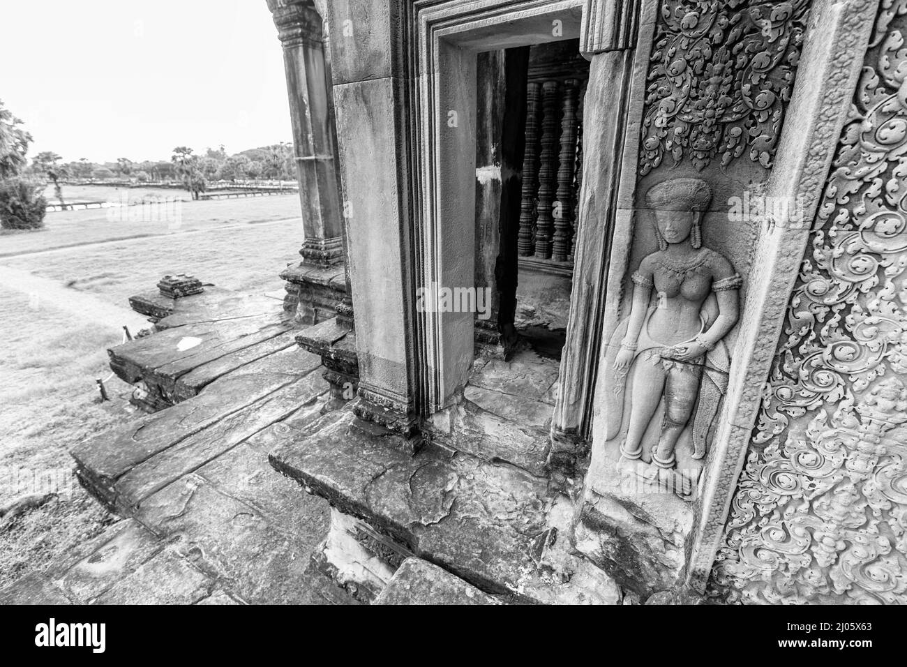 Classical inscriptions at the UNESCO heritage site Angkor Wat, Siem ...