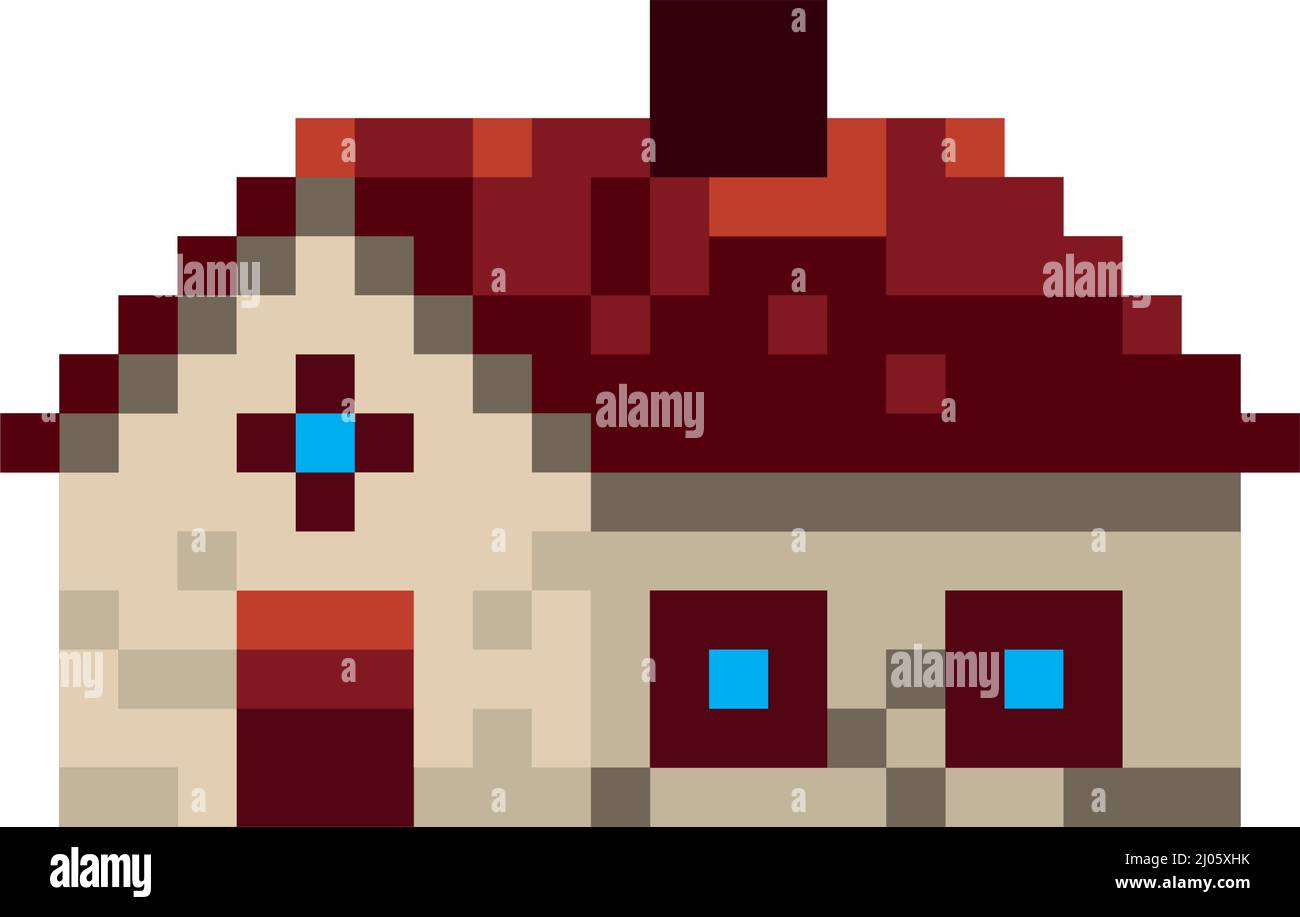 house facade pixelated style icon Stock Vector Image & Art - Alamy