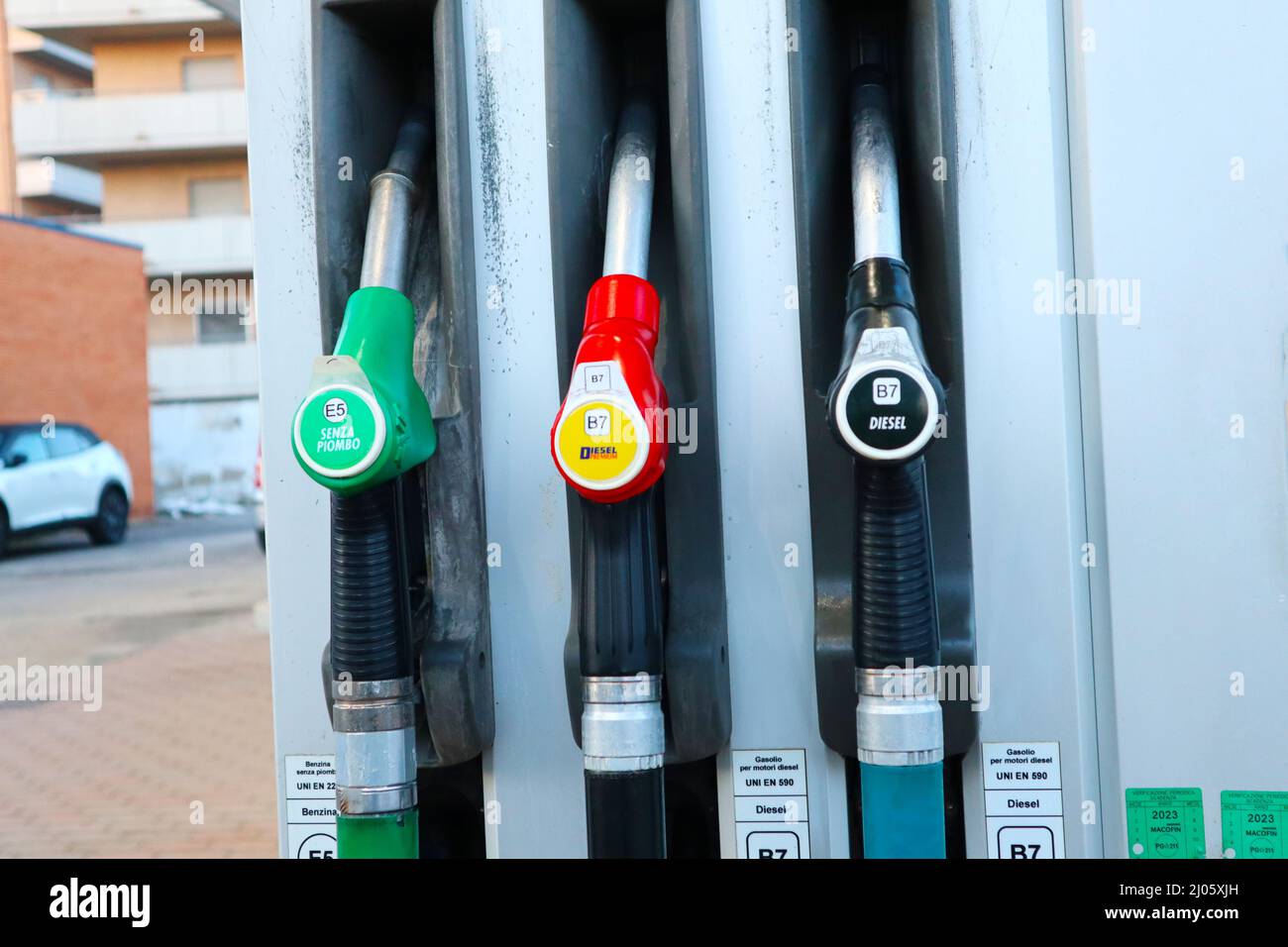 Gas Station, view of fuel pump Stock Photo - Alamy