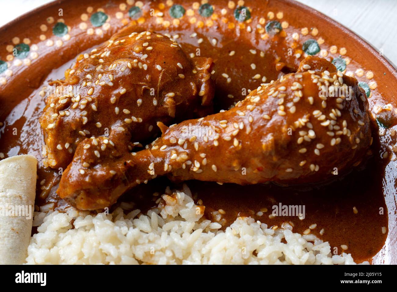 Traditional mexican mole sauce with chicken Stock Photo - Alamy