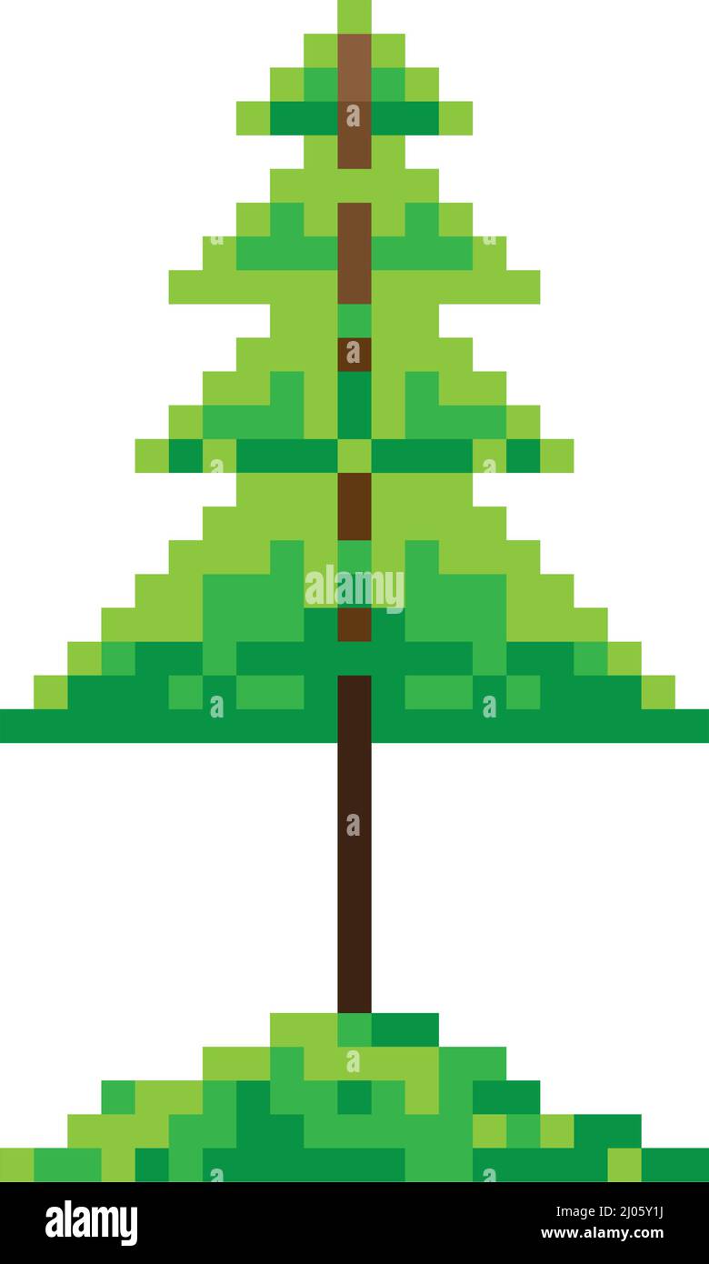pine tree pixelated style icon Stock Vector Image & Art - Alamy