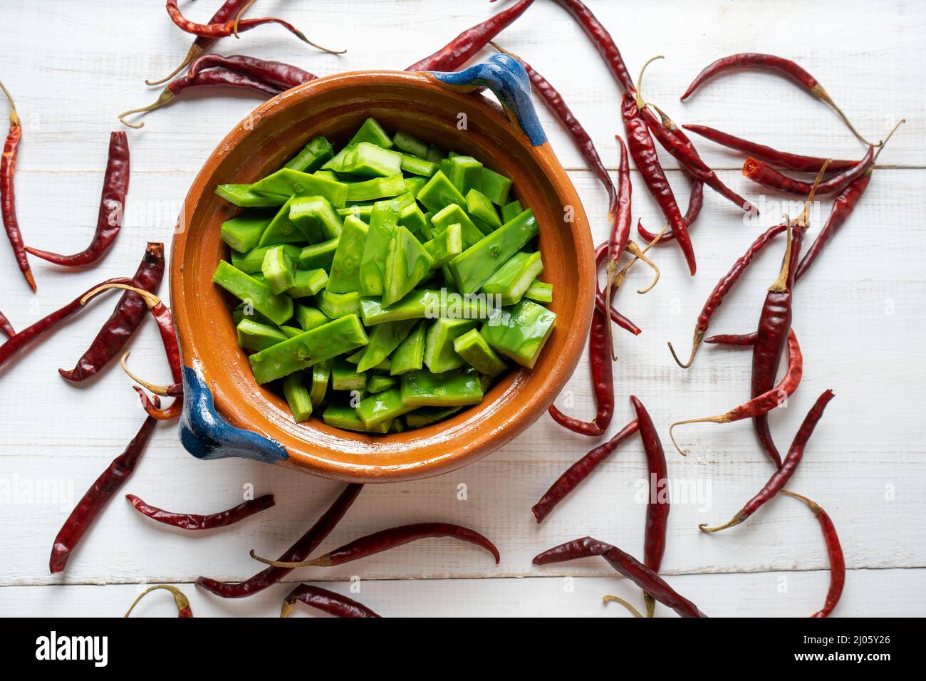 Fresh mexican nopal cactus Stock Photo - Alamy
