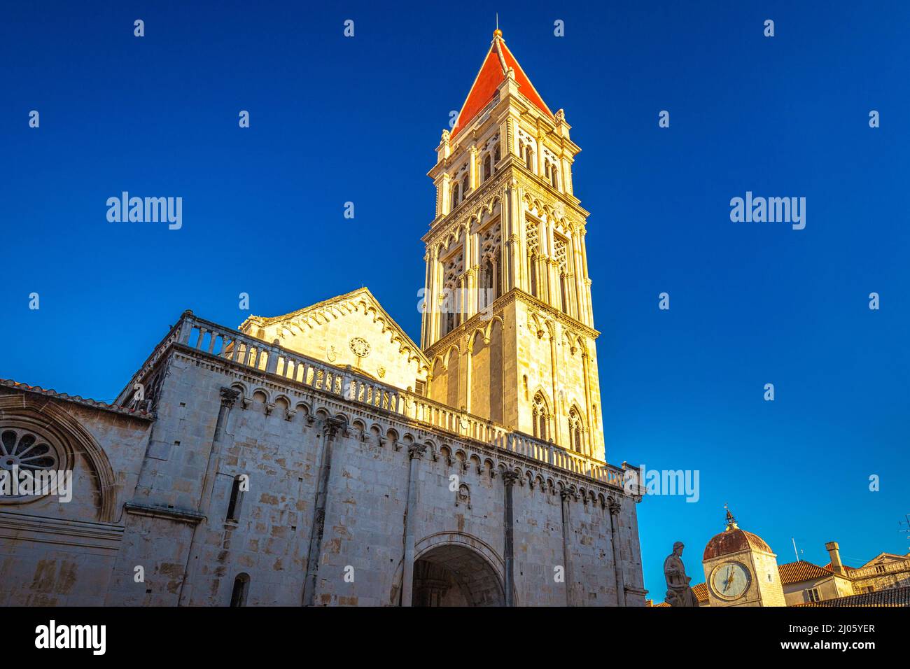 Cathedral of st lawrence in the old town of trogir hi-res stock ...