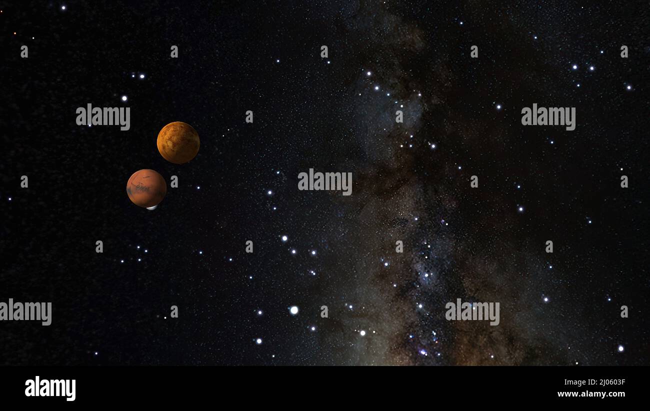 Beautiful view of a solar system with planets Stock Photo - Alamy