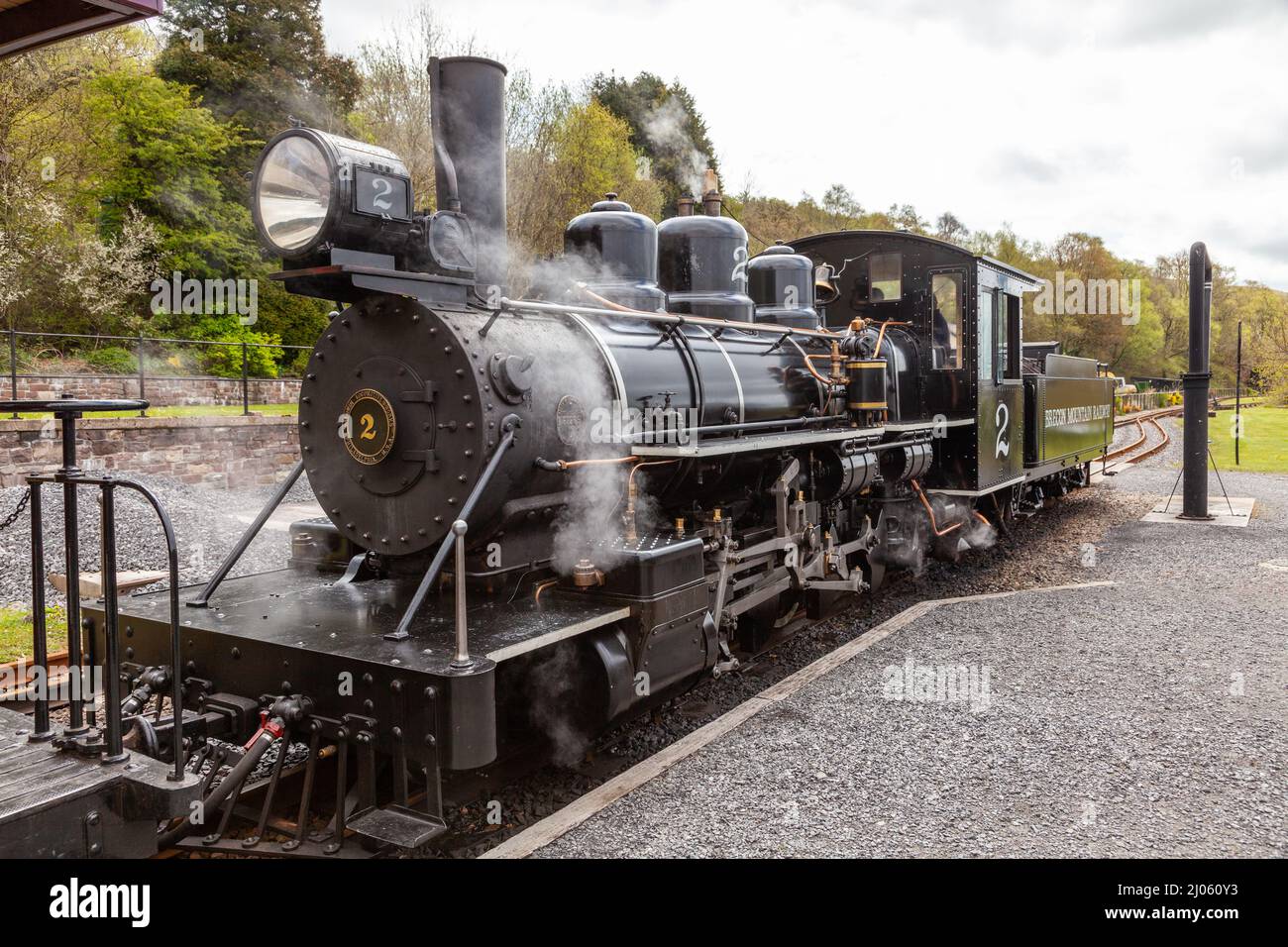 Restored 1930 Baldwin locomotive steam engine on the Brecon Mountain ...