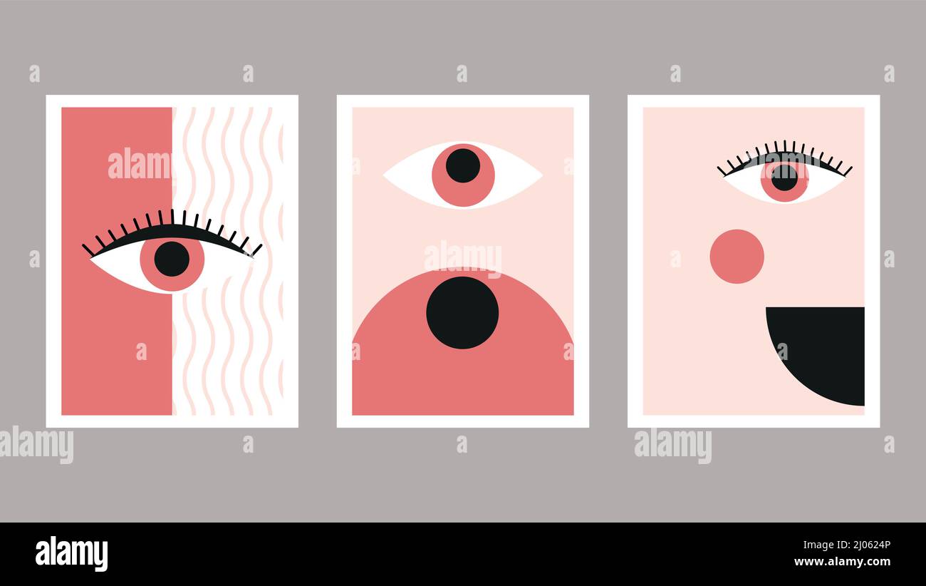 Set of posters in vintage minimal style Stock Vector Image & Art - Alamy
