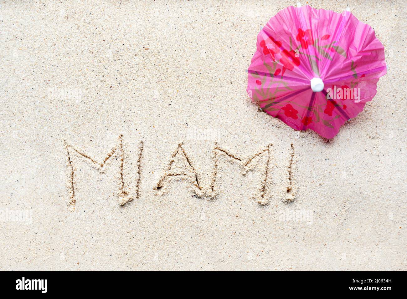 Miami beach text written hi-res stock photography and images - Alamy