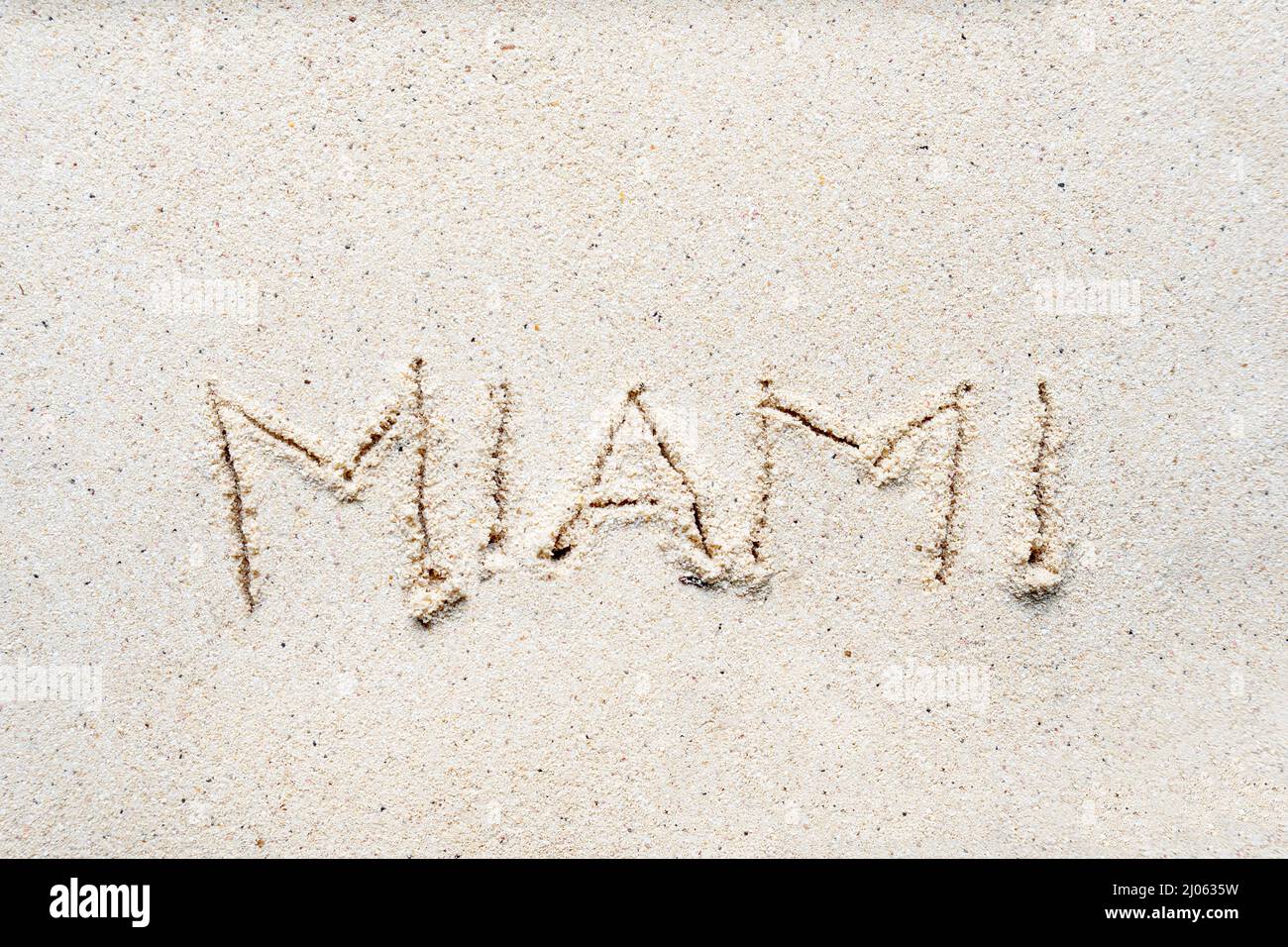 Miami beach text written hi-res stock photography and images - Alamy