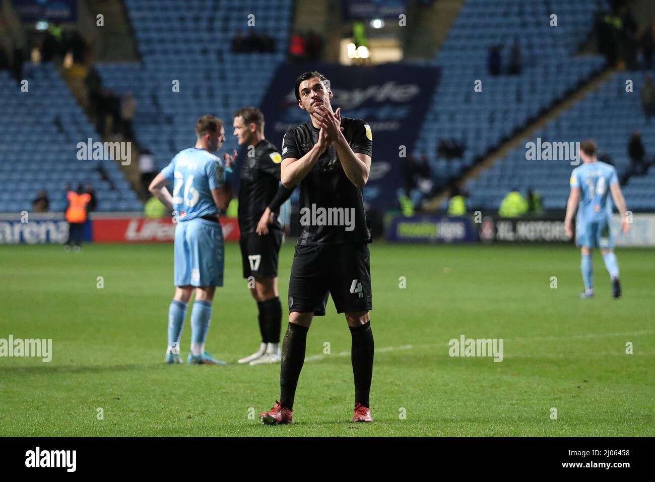 Jacob Greaves #4 of Hull City claps his hands and applauds the ...