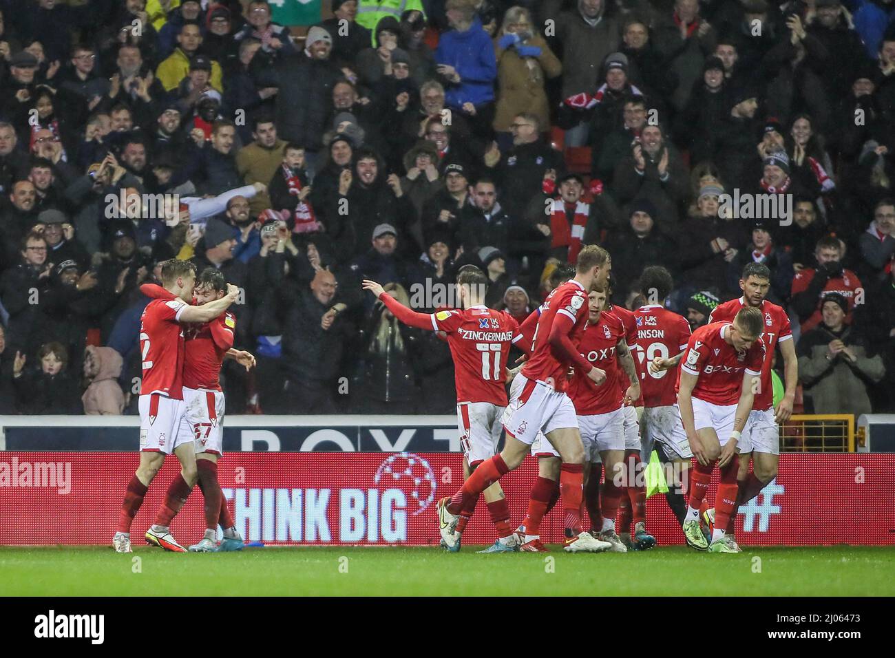 Ryan Yates #22 of Nottingham Forest celebrates putting the home side ...