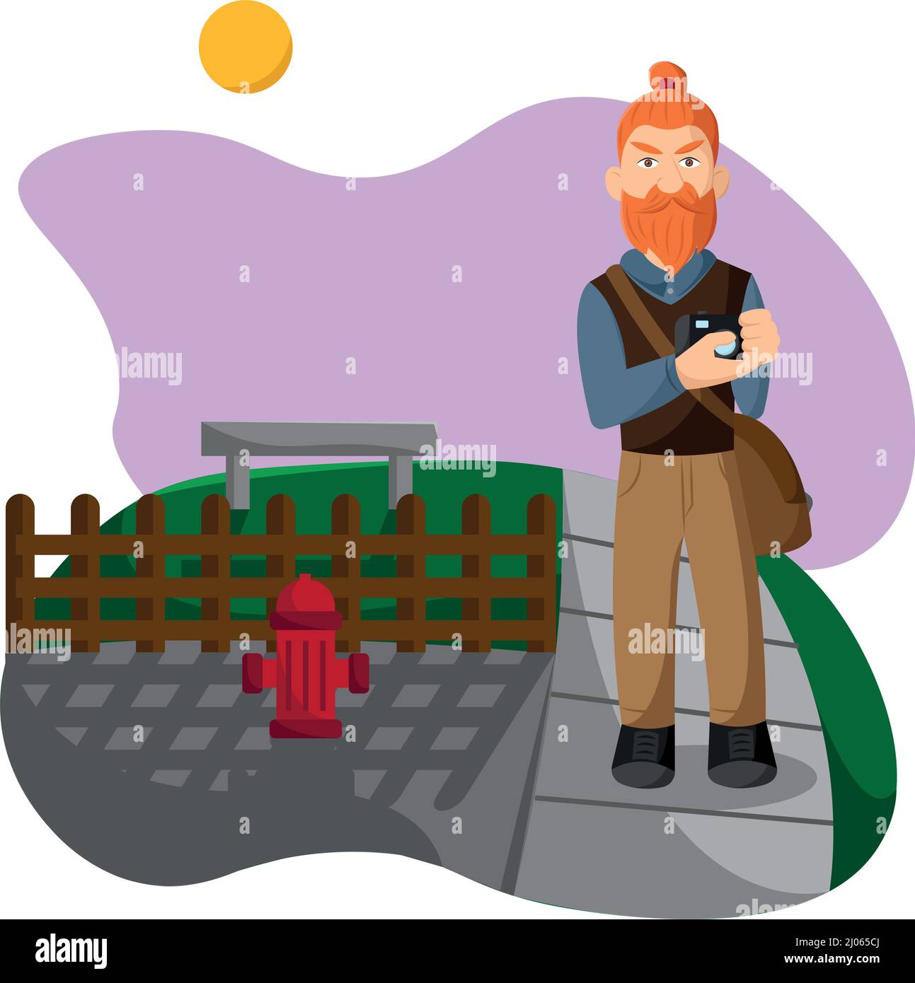 Hipster man walking on Stock Vector Images - Alamy