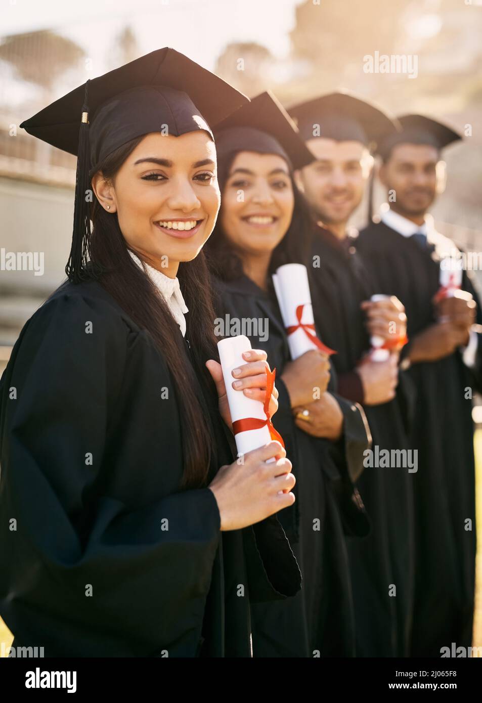 Its such a life-changing moment. Portrait of a group of students ...