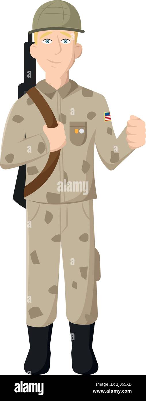 Veteran holding rifle Stock Vector Images - Alamy