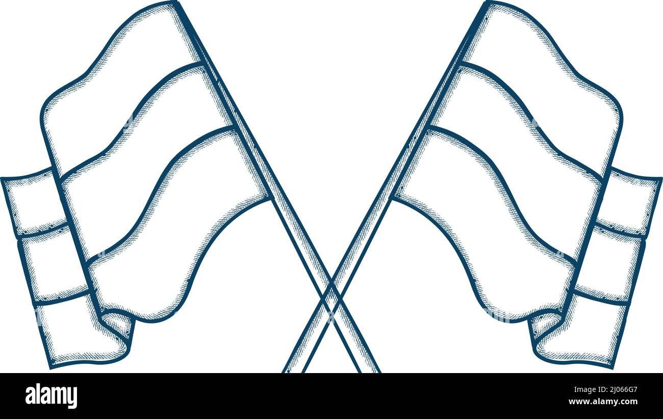 Outline of a pair of flags Vector Stock Vector Image & Art - Alamy