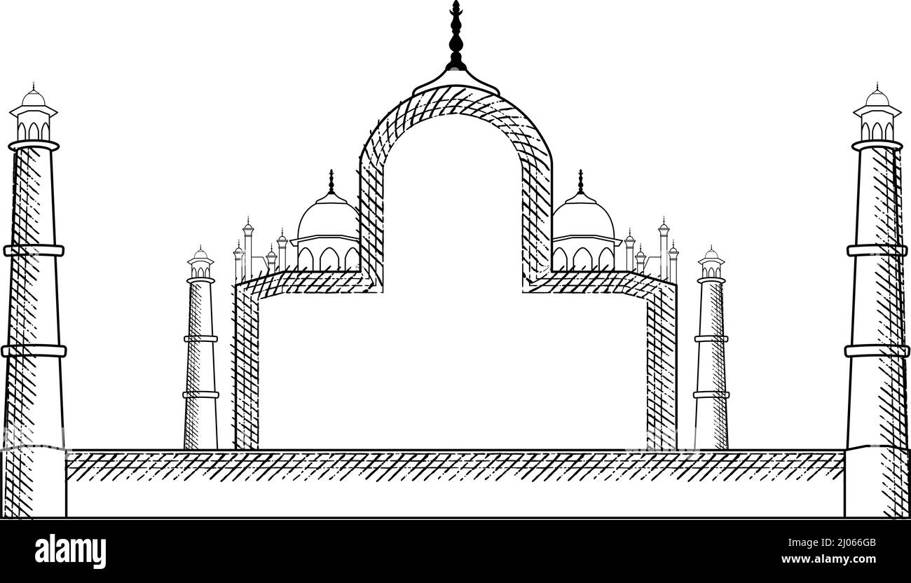 Isolated taj mahal landmark outline Vector Stock Vector Image & Art - Alamy