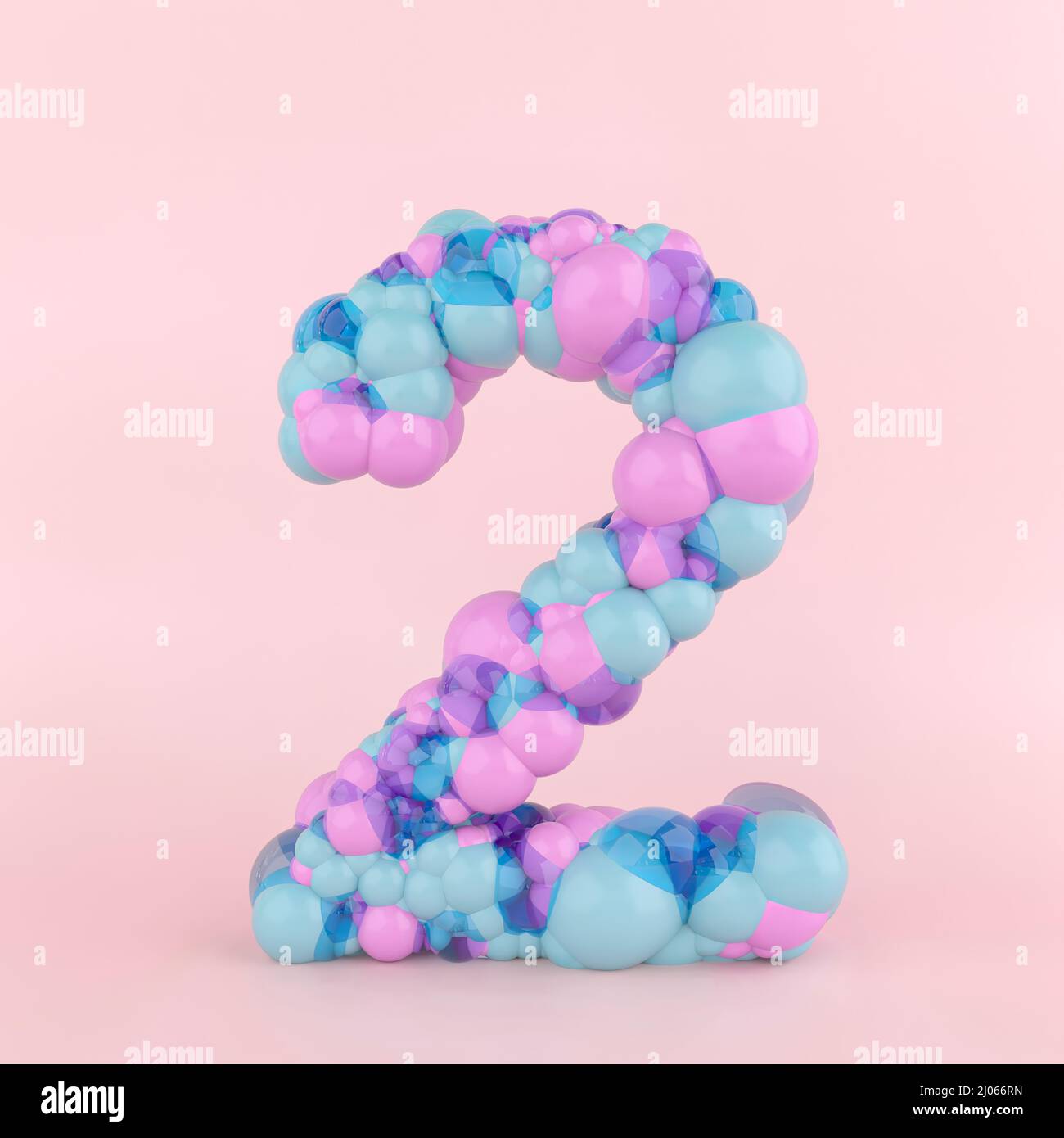 Creative number two 2 concept made of colorful pastel balloons. Balloon ...