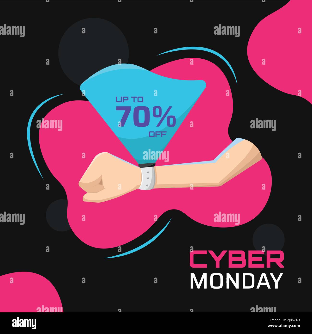 Colored cyber monday poster Sale promotion Vector Stock Vector Image ...