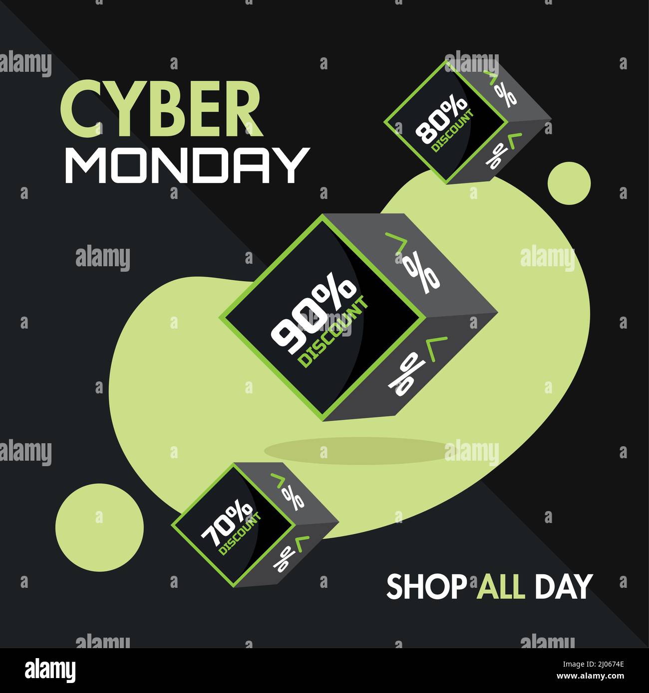 Colored cyber monday poster Sale promotion Vector Stock Vector Image ...
