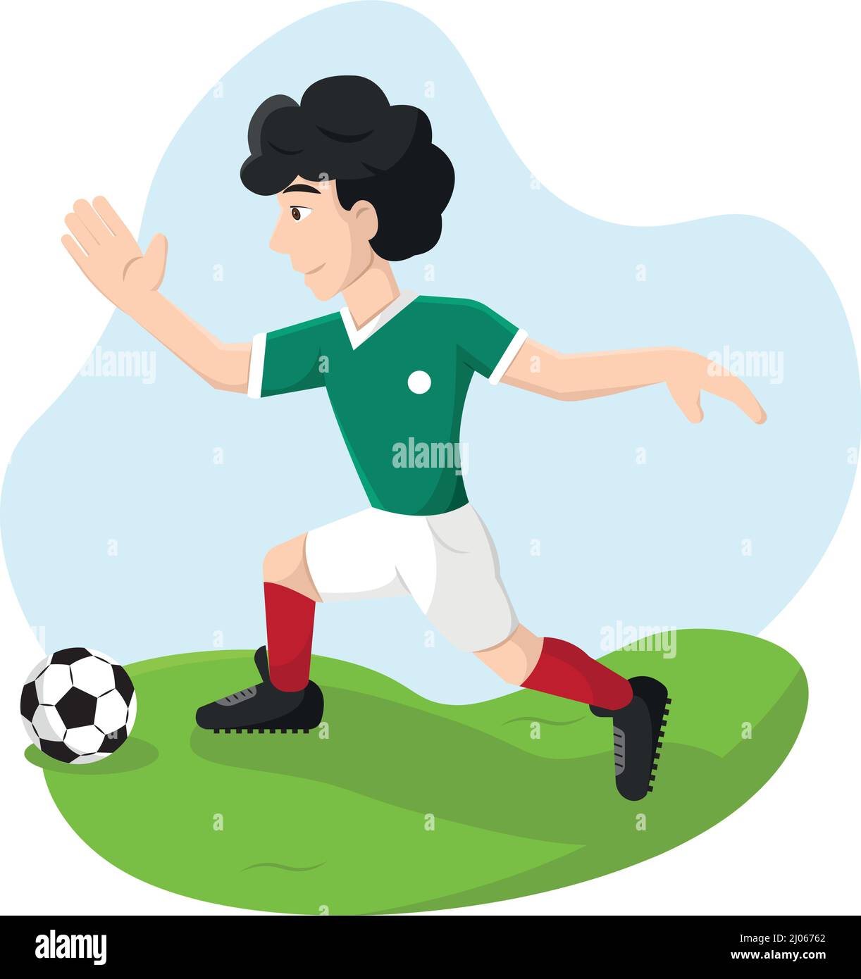Isolated soccer player running with a soccer ball Vector Stock Vector ...