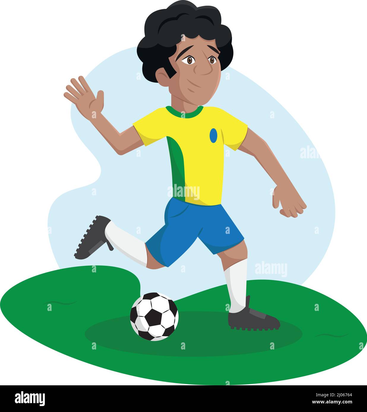 Happy soccer player cartoon doing a shot Vector Stock Vector Image ...