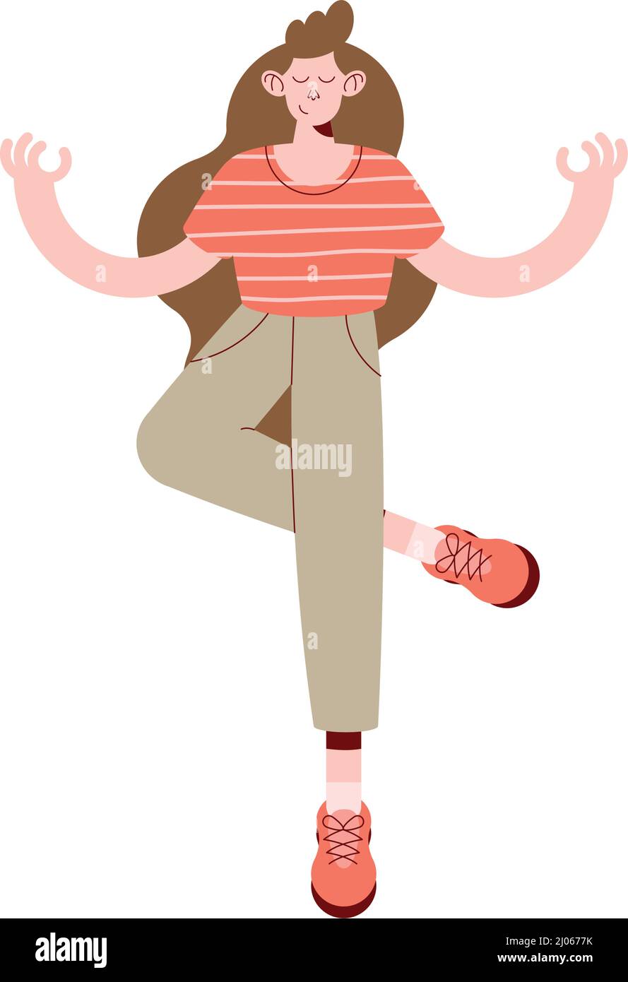 woman doing position relax character Stock Vector Image & Art - Alamy