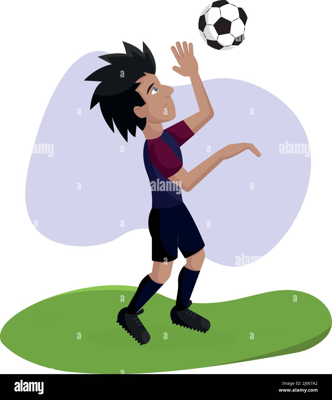 Isolated soccer player cartoon ready to hit soccer ball Vector Stock ...