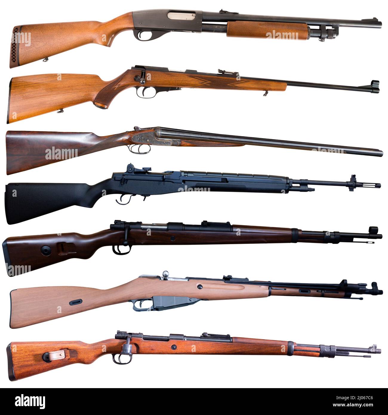 Set of various weapons on a white background Stock Photo - Alamy