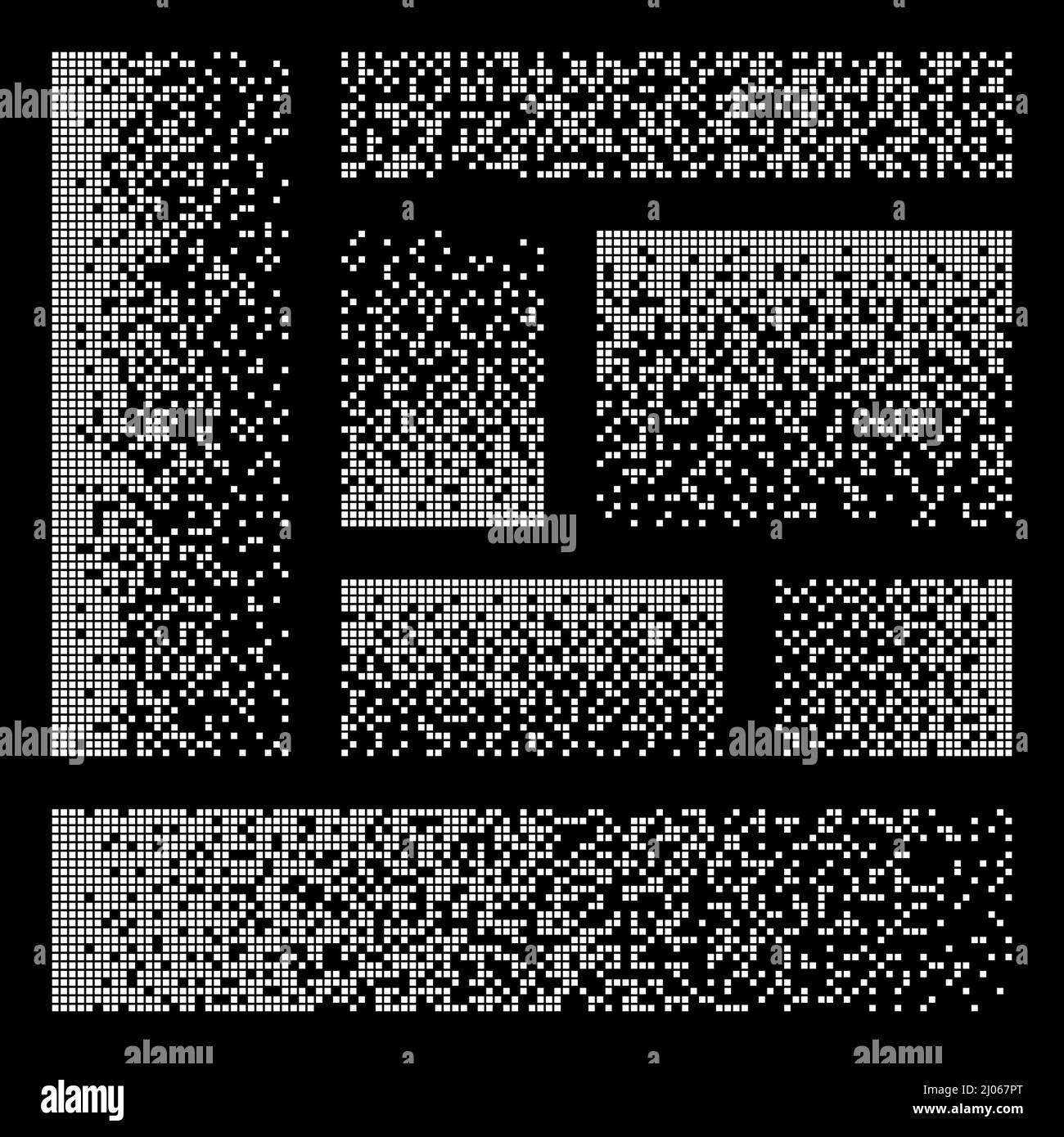 Pixel disintegration, decay effect. Various rectangular elements made ...