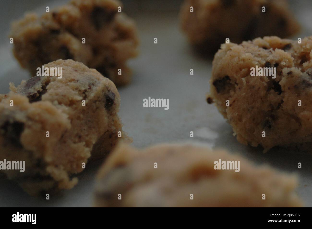 Chocolate Chip Cookies Before Baked Stock Photo - Alamy