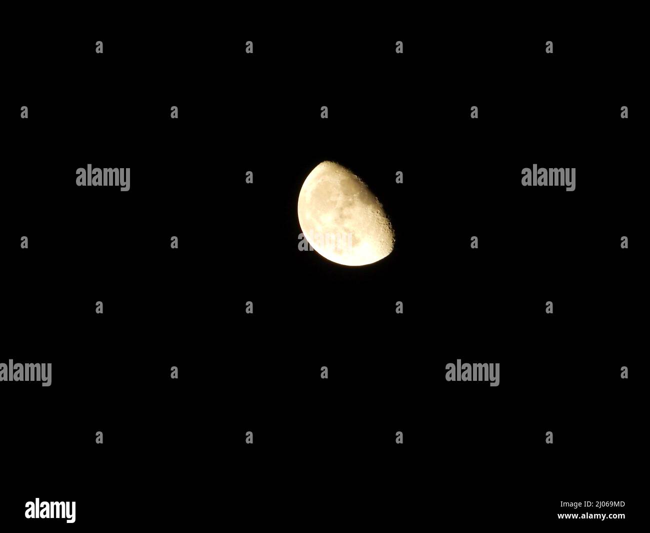 Half Moon with Deep Craters Stock Photo - Alamy