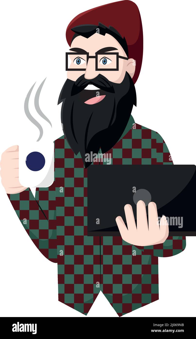 Isolated male hipster character cartoon Vector Stock Vector Image & Art ...