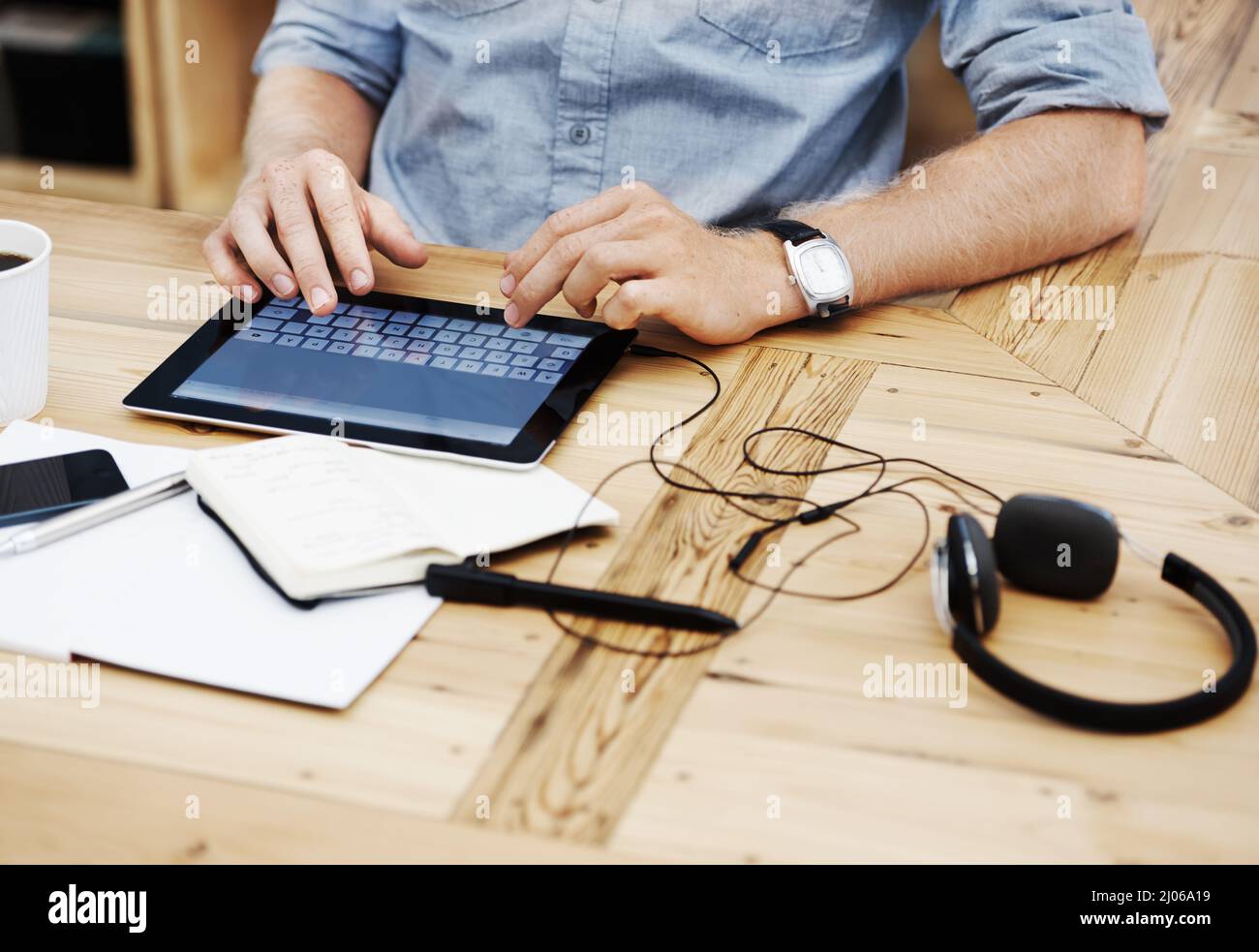 Professional processes on the tablet. Cropped shot of a designer using ...